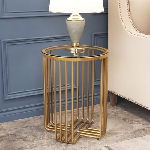 Amazon.com: Esucllc Gold End Table, Modern Round Side Tables for Living ...