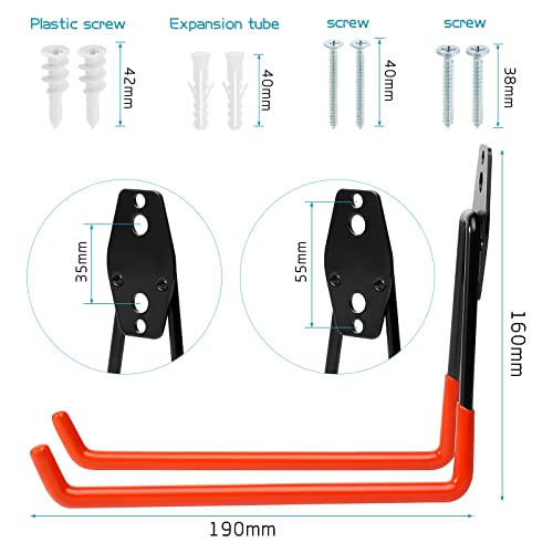Faankiton 4PCS Garage Hooks, Universal Heavy Duty Steel Garage Storage ...