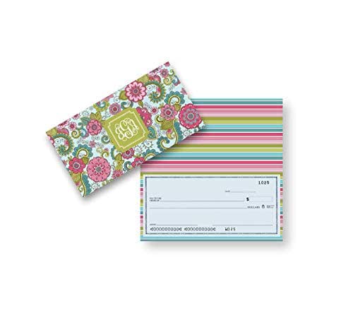 Amazon.com: Monogram Checkbook Cover For Top Tear Duplicate Checks ...