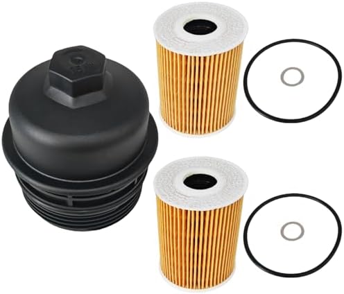 Amazon.com: Engine Oil Filter Housing Cover Cap Assembly & 2 Pack Oil ...