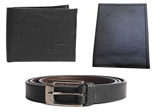 GOOD LIFE STUFF Black Combo of Card Holder, Wallet and Belt : Amazon.in ...