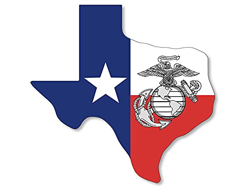 Buy Texas Shaped TX with Marines Sticker (USMC Texan Proud), Officially ...