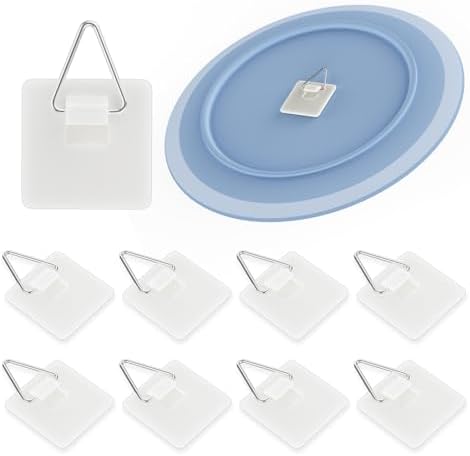 8PCS Wall Hangers Without Nails, 1.2 Inch Adhesive Picture Hanger ...