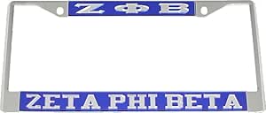 Amazon.com: Zeta Phi/Φ Beta Greek Letters License Plate Frame [Silver ...