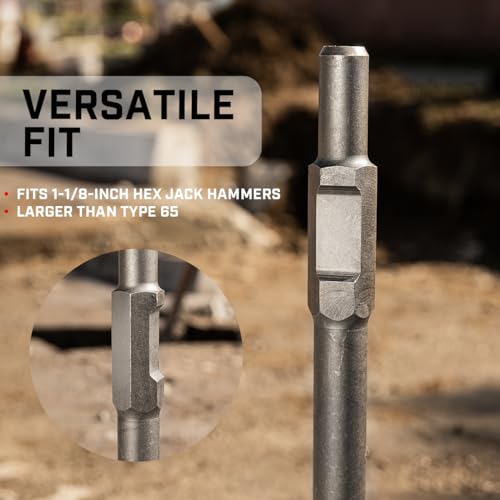 Snapklik.com : 2-Pieces 1-1/8 Hex Chisel Point Bit For Jack Hammer Bit ...