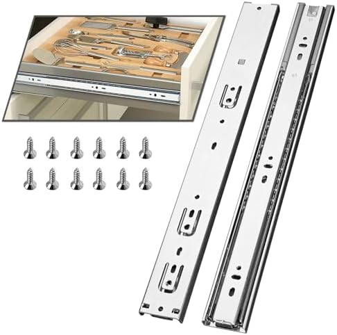 ZHUOJUN 1 Pair Soft Close Drawer Slides Side Mount 12 14 16 18 20 22 24 ...
