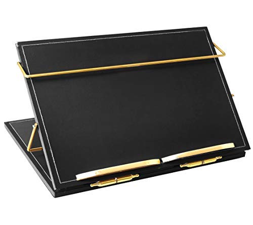 DAHSHA Leather Table Top Elevator Writing Desk with Adjustable Height ...