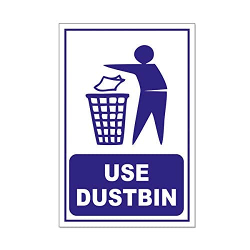 Masstone Use Dustbin Sign Board 8 inch x 12 inch Emergency Sign (Pack ...
