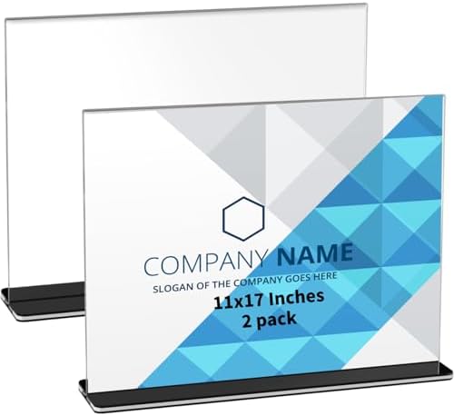 Amazon.com: BeapTcely 2 Pack 17 x 11 Inches Acrylic Sign Holder Clear T ...
