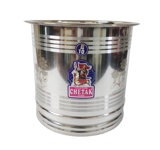 Buy Chetak - 'heavy' stainless steel pavali with lid | small 10 liter ...