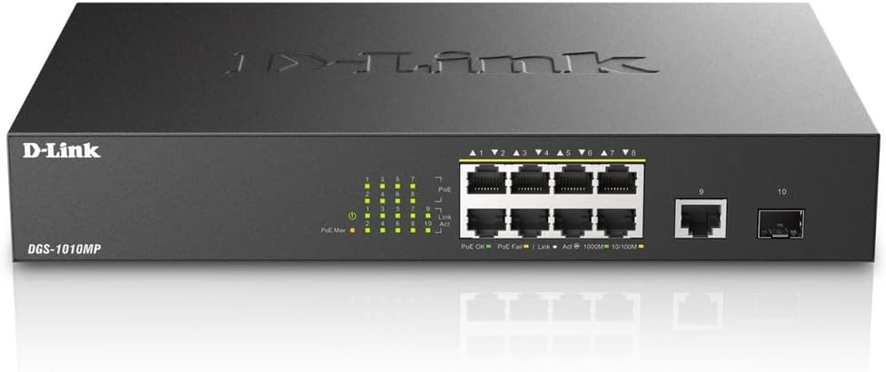Amazon.com: D-Link PoE Switch, 8 10 Port Unmanaged w/ 1 Gigabit ...