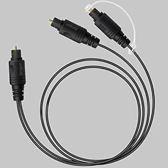 1x2 Digital Audio Splitter Cable, Toslink Digital Fiber Optic Audio ...