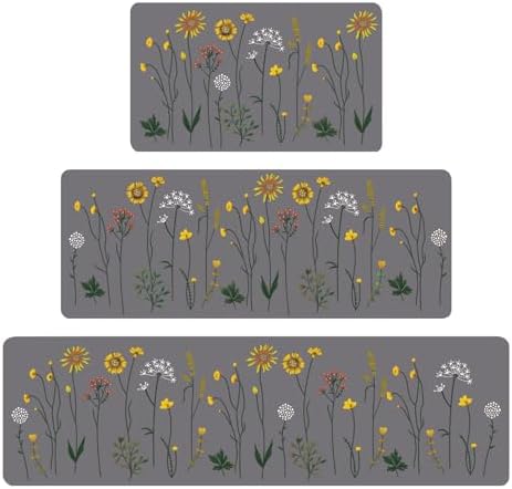 Amazon.com: ASPMIZ Spring Summer Kitchen Rugs Set of 3 Non Slip, Green ...
