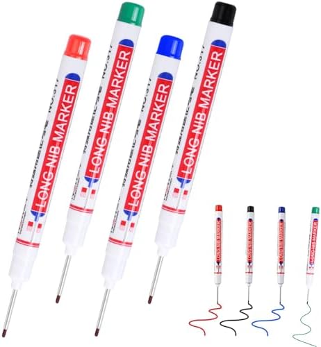 4Pcs Long Head Marker Waterproof Long Nib Deep Hole Marker Pens ...