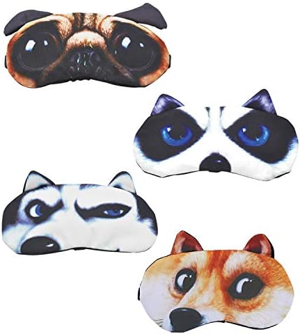 Amazon.com: HYCLES 4 Pack Cartoon Animal Cute Sleep Eye Mask with ...