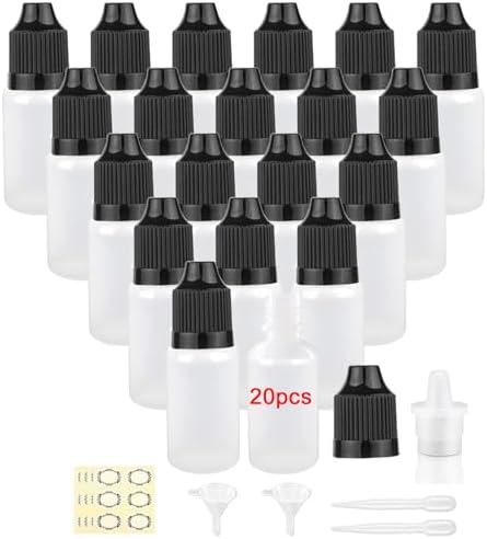 Apstaqeoo 20Pcs, 20Ml Plastic Dropper Bottles, Empty Squeezable Liquid ...