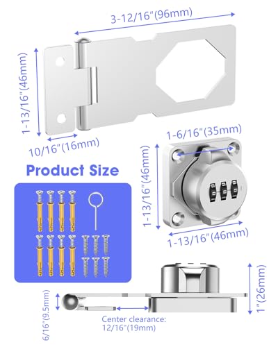Snapklik.com : YogePote 3.5Inch Mechanical Password Rotary Hasp Latch ...