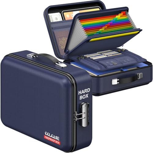 Amazon.com: COLCASE Fireproof File Box, Hard Case Fireproof Document ...