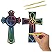 Amazon.com: Podzly 50 Scratch Art Cross Ornament Craft Kit - Easter ...