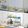Amazon.com - MERRYBOX Over The Sink Dish Drying Rack, 2-Tier Adjustable Length (25.6-33.5in ...