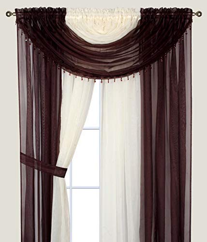 Amazon.com: LinenTopia Sheer Curtain Panels - 4-Panel Set with Valance ...