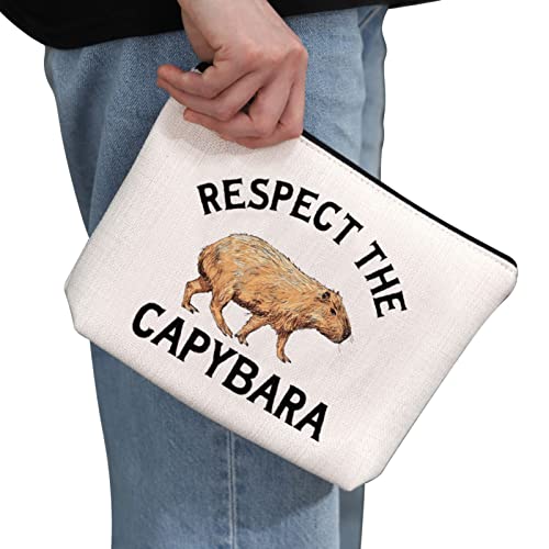 Capybara Lover Gift Respect The Capybara Makeup Bag Capybara Fan ...
