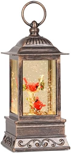 Amazon.com: TenWaterloo Christmas Snow Globe with Cardinals, 11.5 Inch ...