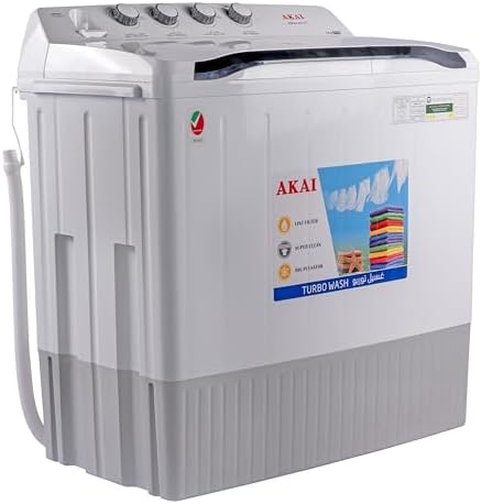 AKAI 14kg Twin-Tub Semi-Automatic Washing Machine, Turbo Wash, Powerful ...