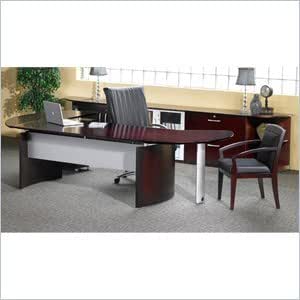 Amazon.com: Napoli 72"" Desk Set with Curved Extension Right Return ...