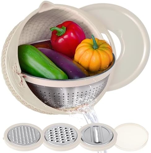 Amazon.com: 4-1 Colander with Bowl Set - Rotatable Strainers for ...