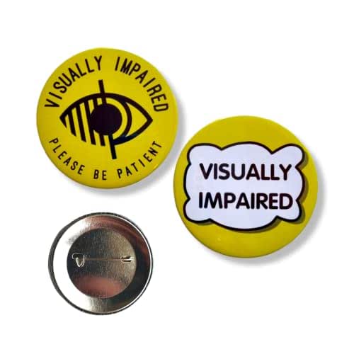 Visually Impaired Badges - Set of 2 badges - Hidden Disability Badge ...