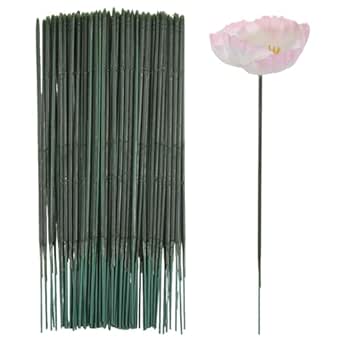 Amazon.com: benikmake 200pcs Green Floral Stems Plastic Flower Rod ...