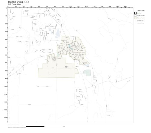 Amazon.com : ZIP Code Wall Map of Buena Vista, CO ZIP Code Map ...
