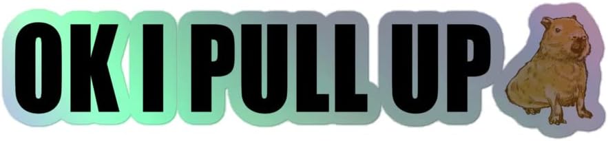 Amazon.com: Ok I Pull Up Funny Capybara Meme Holographic Sticker ...