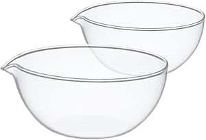 RUNROTOO Porridge Bowl 2pcs Transparent Soup Bowls Mixing Bowls with ...