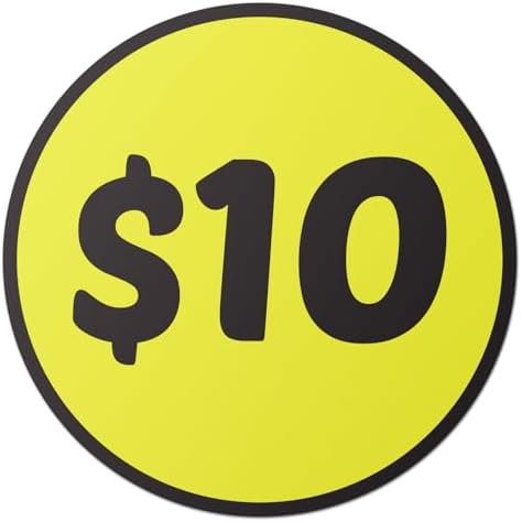 Amazon.com : 10 Dollar Price Stickers (2 inch, Green, Circle Dot - 300 ...