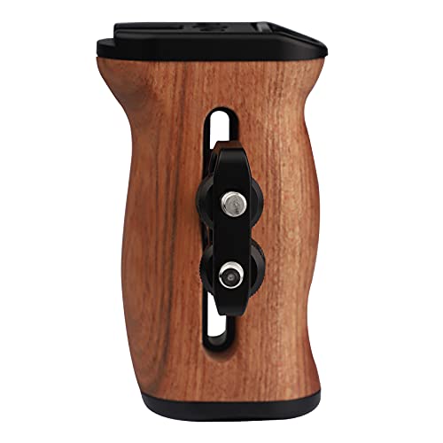 Universal Side Wooden Handle Grip,for DV Video Cage Rig DSLR,with Cold ...