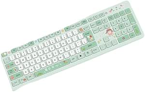 104 Keys Kawaii Cartoon Cat Wireless Keyboard Cute Silent Wired Gaming ...