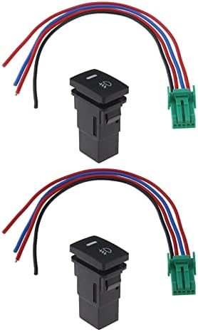 OTOTEC 2PCS Car Front Fog Light Switch Wiring 4-pin LED Yellow Light ...