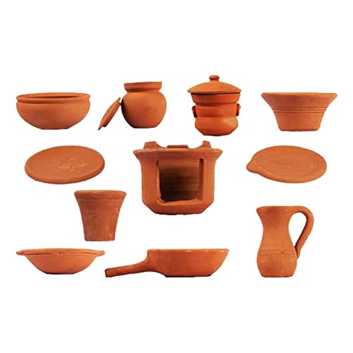 Buy Village decor Handmade Earthen Clay Miniature Real Kitchen Cooking ...