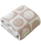 Amazon.com: Ultra Soft Cozy Happy Smiling Face Checkered Knitted Throw ...