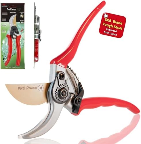 Amazon.com : Pro Pruner Garden Shears – Premium Titanium-Coated SK5 Steel Pruning Scissors for ...