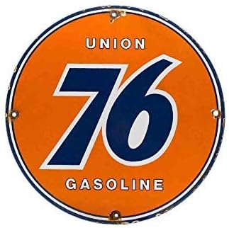 Amazon.com: 76 Porcelain Gas Round Metal Tin Sign Suitable for Home and ...