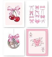 Amazon.com: okaxscm Pink Coquette Trendy Preppy Inspirational Wall Art ...