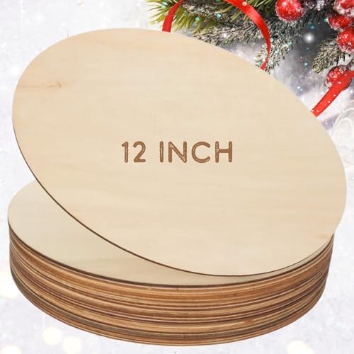 15Pcs 12 Inch Wood Circles for Crafts, Unfinished Blank Wooden Rounds ...