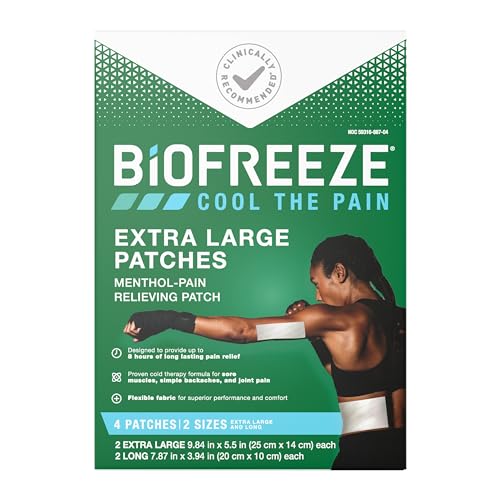 Biofreeze XL Patches Menthol Pain Relieving Patches (4/Box) 2 Sizes Up ...