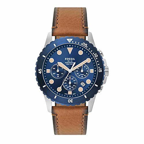 Fossil Mens Fb 01 Chrono Quartz Stainless Steel And Leather Want It All