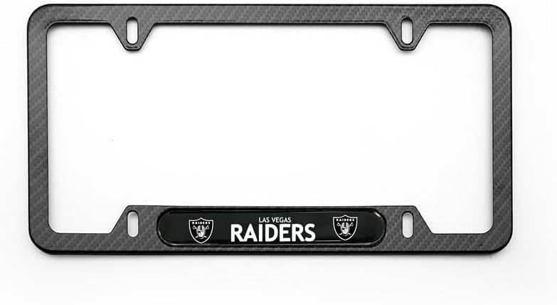 Amazon.com: for Raiders License Plate Frames Black, Carbon Fiber ...