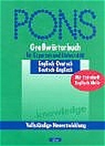 Buy Pons German Series: Pons Grosswoerterbuch E/D D/E Und Lexiface ...