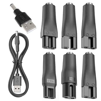 8-Piece Electric Shaver Charger Kit - Power Cord Replacement Charger 5V ...